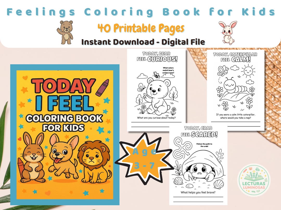 Feelings Coloring Book PDF – 40 Emotional Regulation & SEL Activities ...