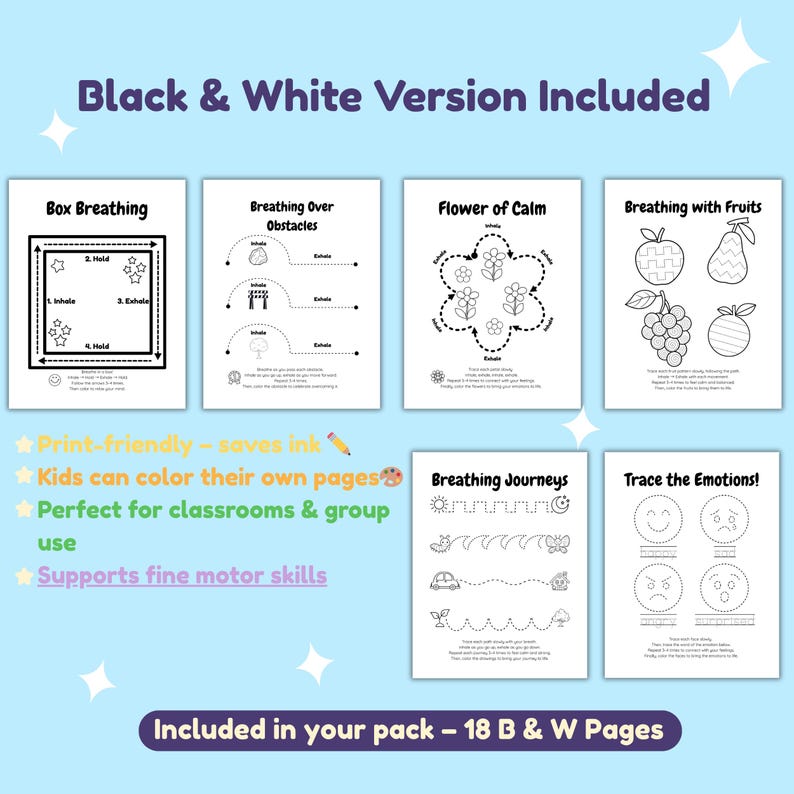 Tracing Emotions & Breathing Pack | Kids Emotional Regulation ...