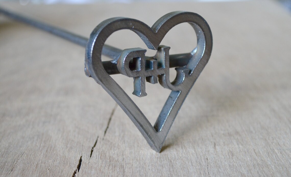 Heart Branding Iron With Initials Inside - Wedding Brander, Branding ...
