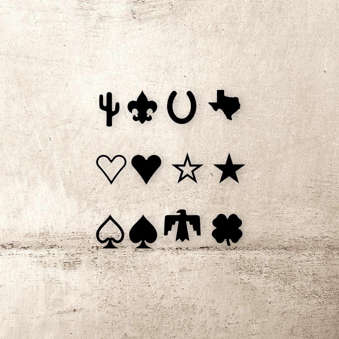 Mini Symbol Branding Iron, Brander for Hats, Boots, and Wood, Leather ...