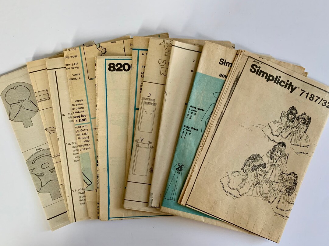 10 CT Vintage Sewing Pattern Instruction Sheets - Etsy