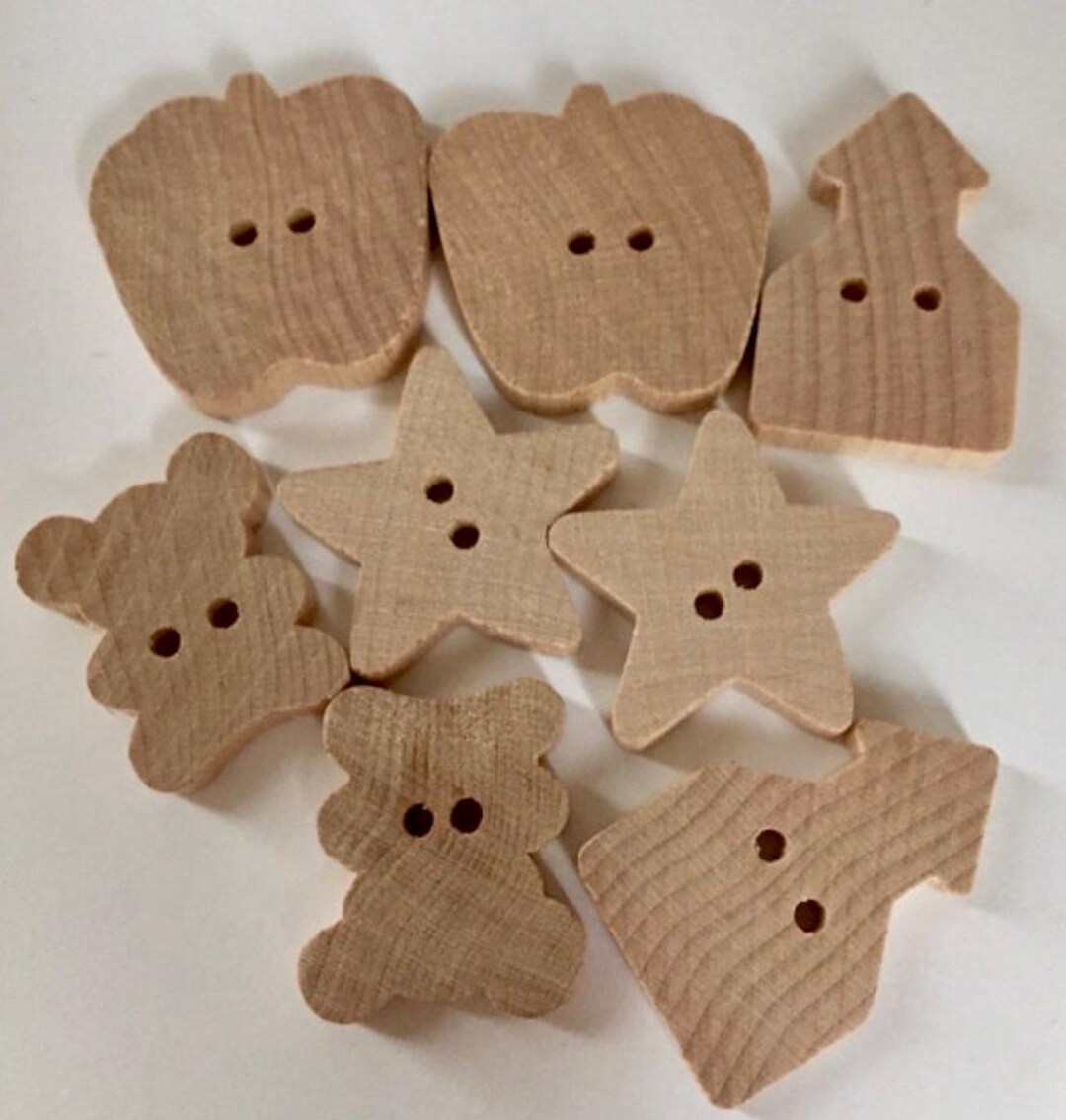 60 CT Vintage Unfinished Wood Buttons Lot - Etsy