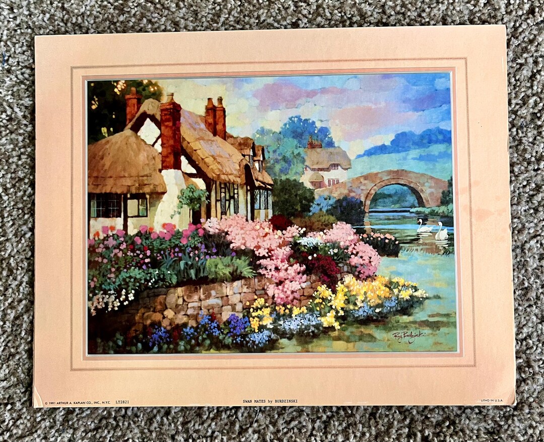 Vintage Water Color Lithograph Print Ray Burdzinski - Etsy