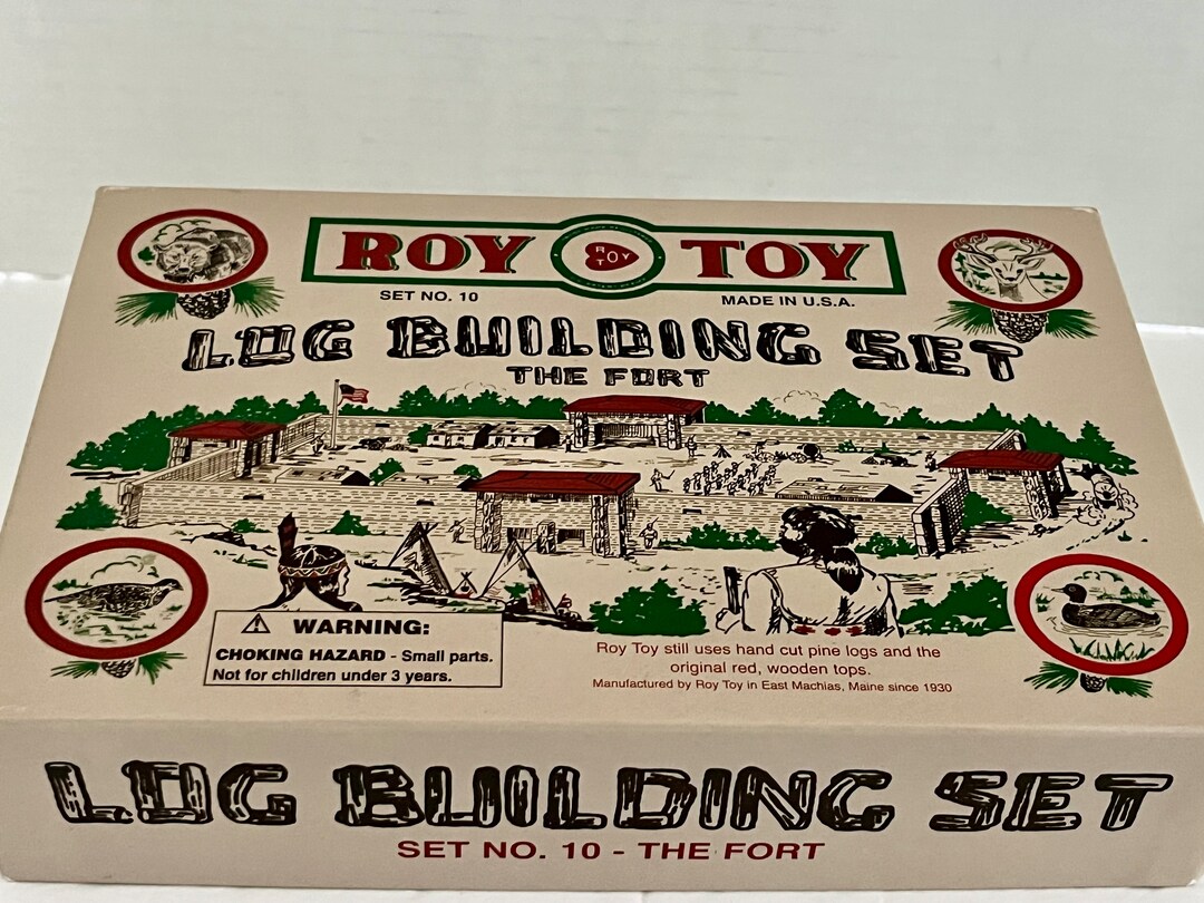 Vintage Roy Toy Log Building Set - Etsy