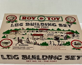 Roy Toy 550 Pc. Deluxe Log Building Set, Made in the USA - Etsy