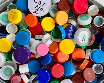 Plastic Water Bottle Caps, Recycled Plastic Bottle Lid, Set of 50 White ...