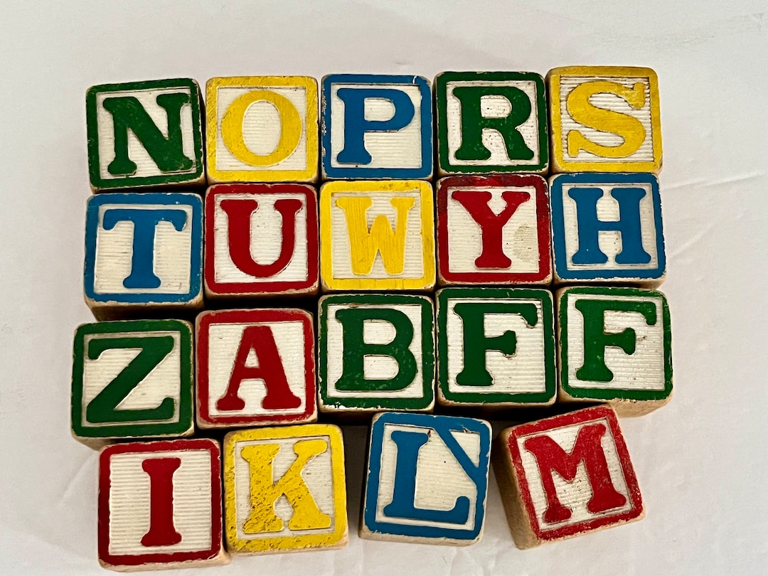 Vintage Retro Wooden Toy Blocks - Etsy
