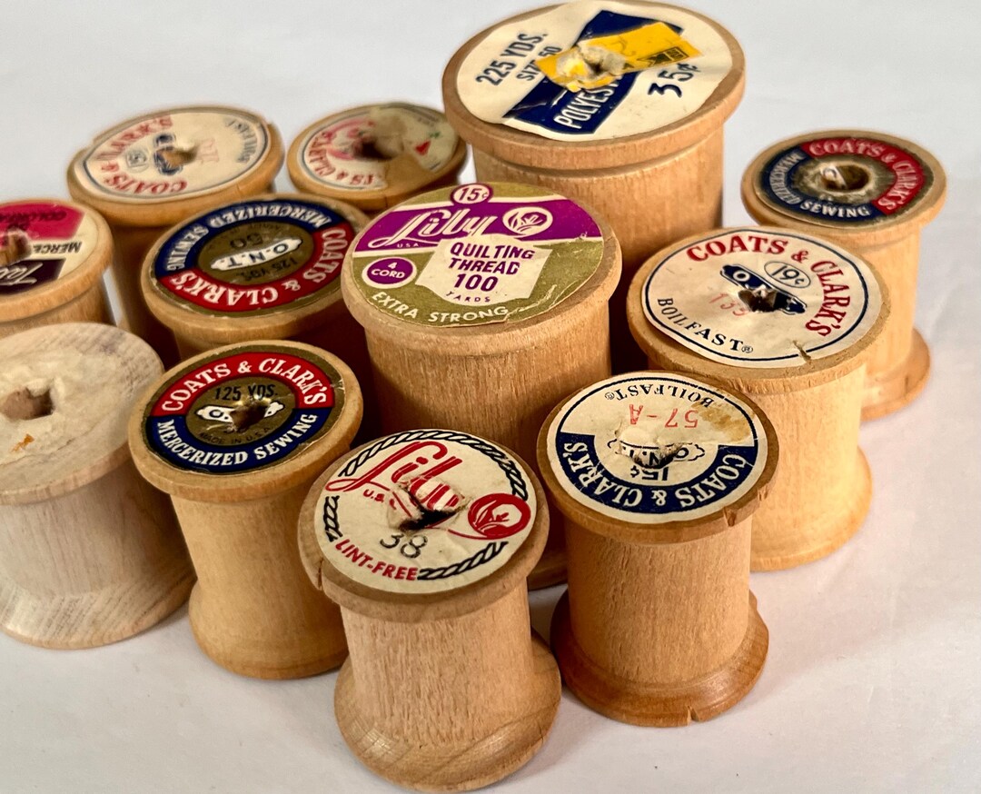 12 CT Wooden Spools Vintage Empty Spools - Etsy