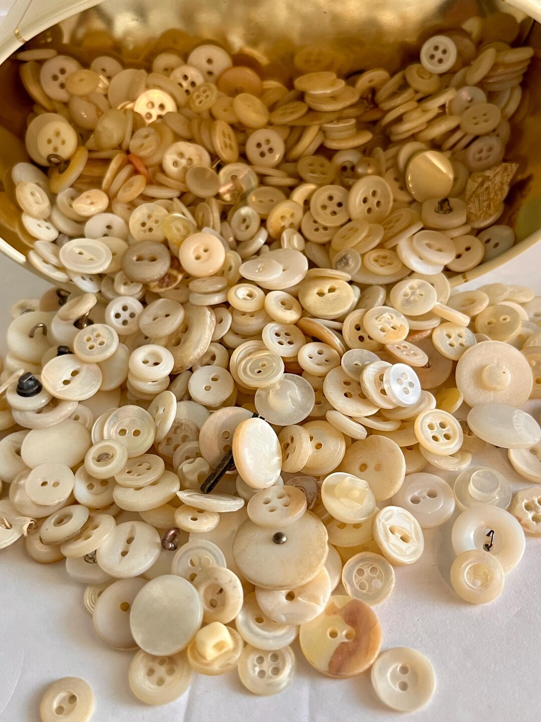 Antique Pearl Buttons in A Vintage Tin Large Lot - Etsy