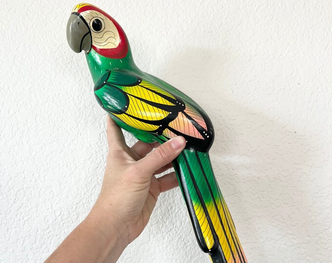 Vintage Large Ceramic Parrot / Colorful Parrot Figurine / - Etsy
