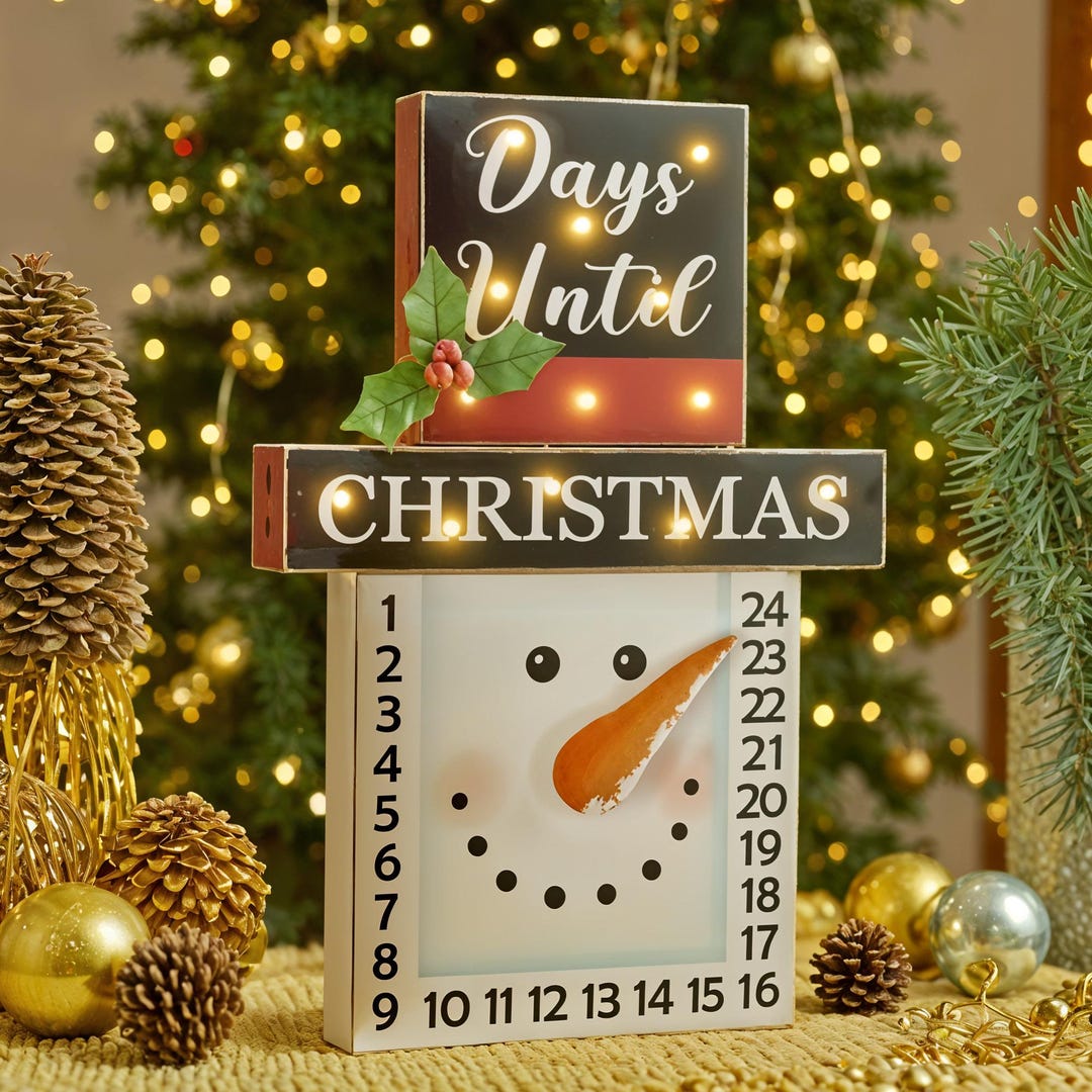 Wooden Snowman Advent Calendar With 24 Storage Drawers, Countdown to ...