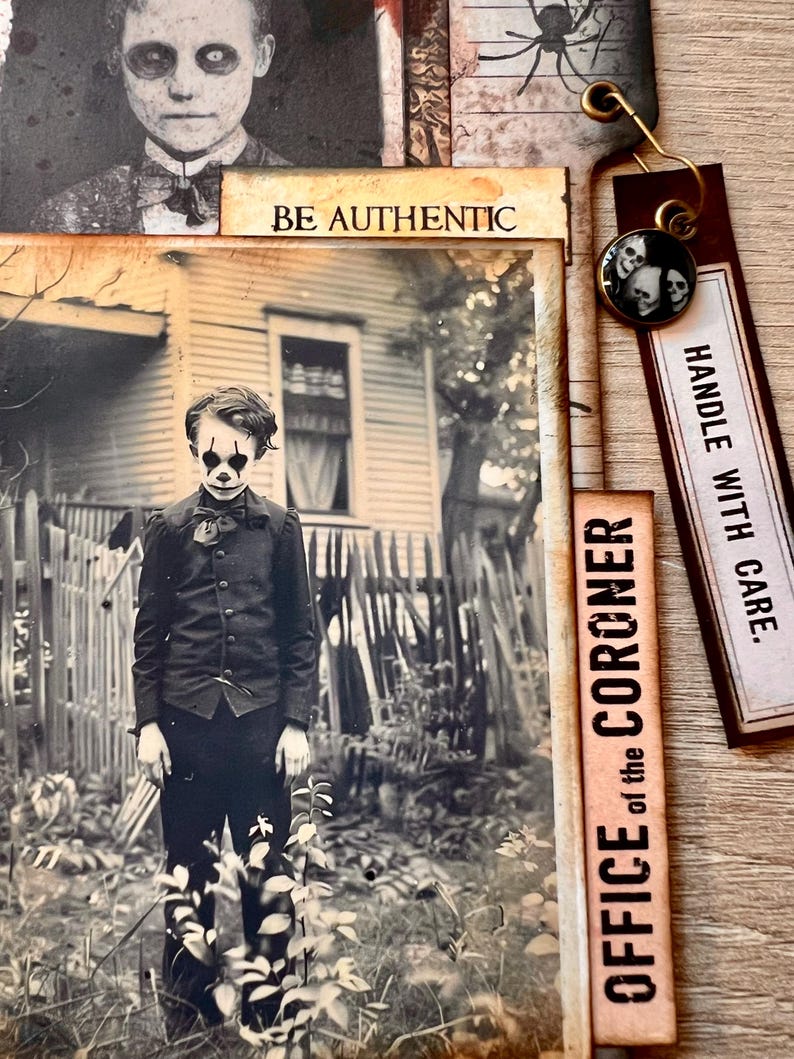 Halloween Eerie Creepy File Folder Tag No 11 - Tim Holtz Inspired - Etsy