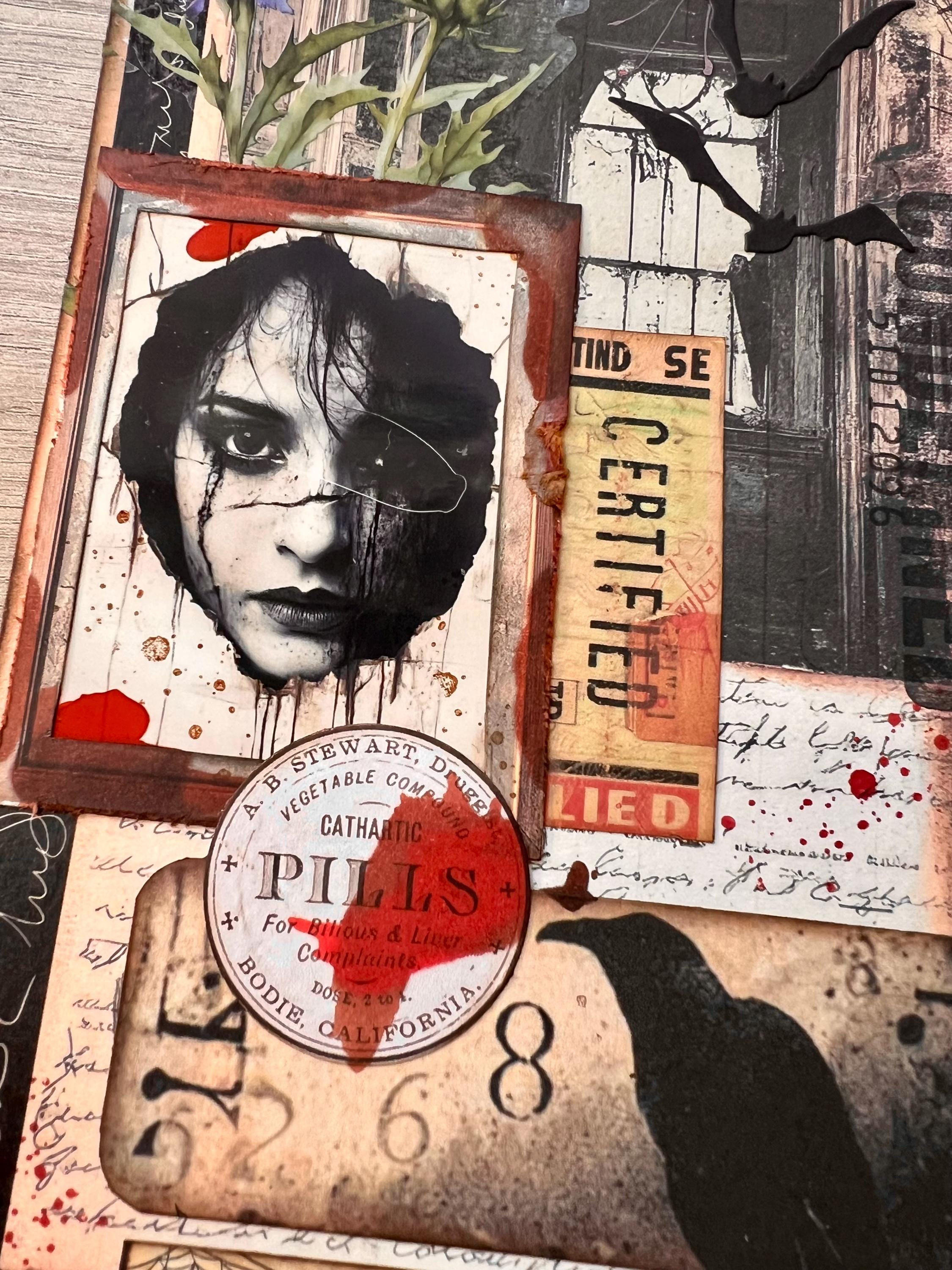 Halloween Eerie Creepy File Folder Tag No 1 - Tim Holtz Inspired. - Etsy