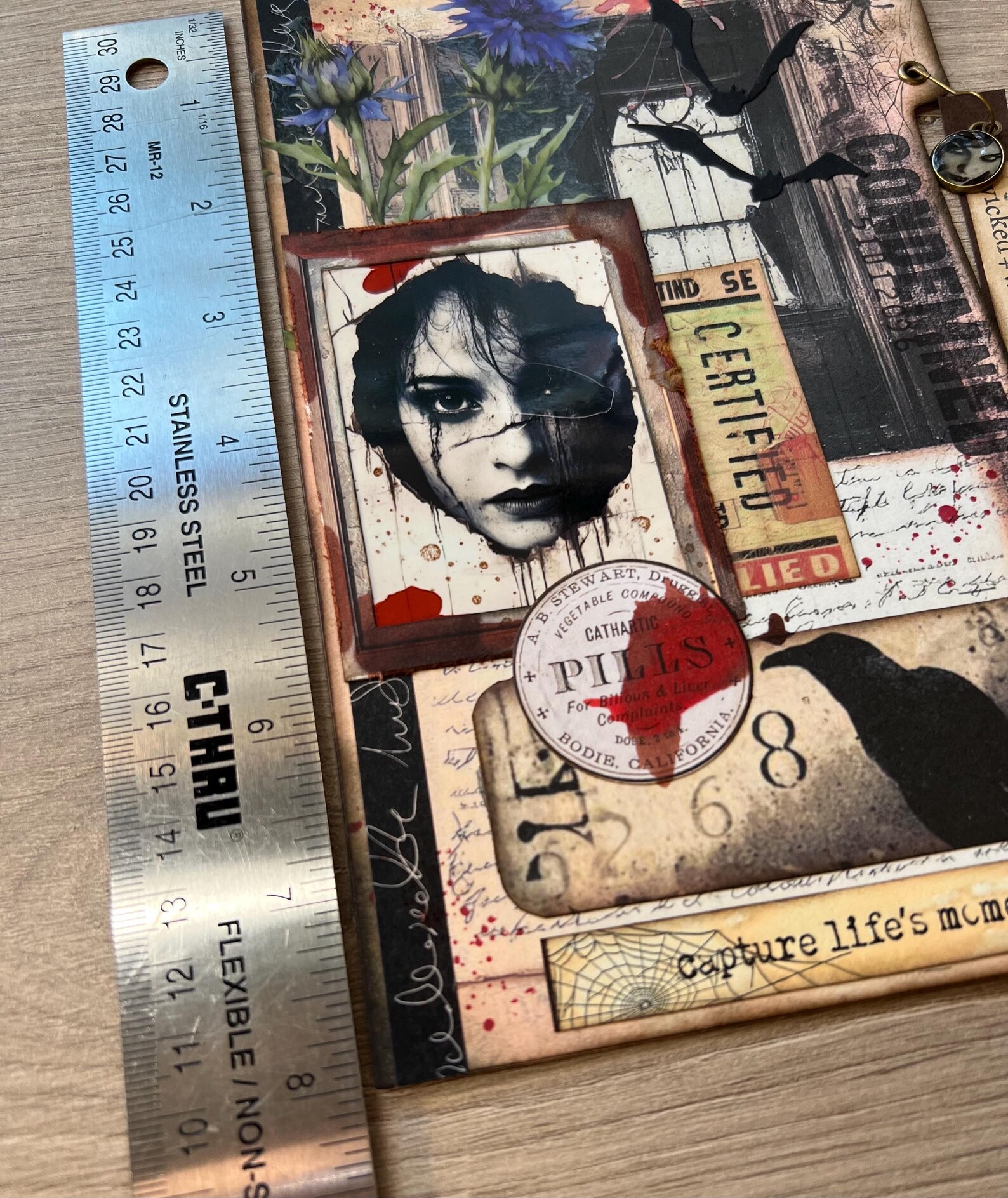 Halloween Eerie Creepy File Folder Tag No 1 - Tim Holtz Inspired. - Etsy