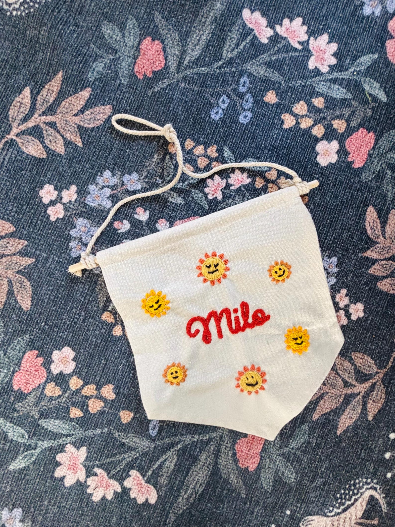 Custom Embroider Name Banner | Wall Pennant | Canvas Banner | Baby ...