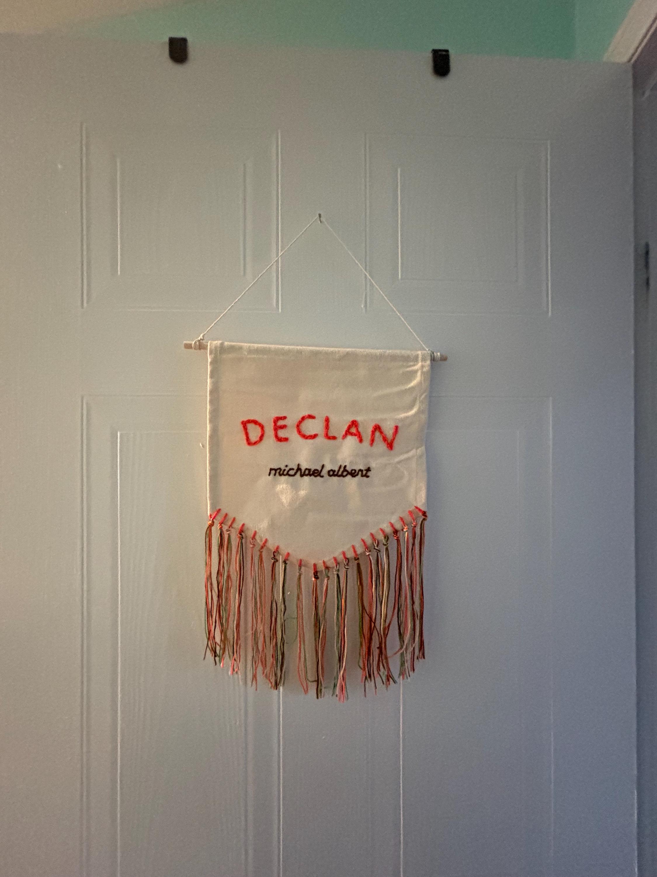 Custom Embroider Name Banner | Wall Pennant | Canvas Banner | Baby ...