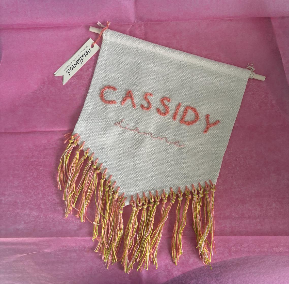 Custom Embroider Name Banner | Wall Pennant | Canvas Banner | Baby ...