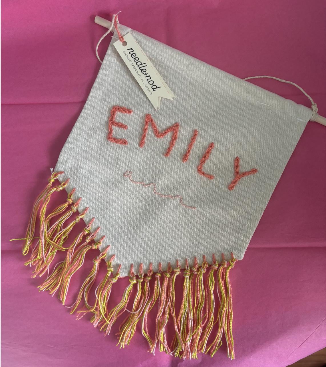Custom Embroider Name Banner | Wall Pennant | Canvas Banner | Baby ...