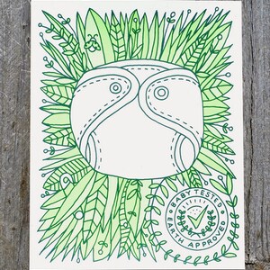 Baby Tested, Earth Approved // Cloth Diaper Screen-printed Art - Etsy