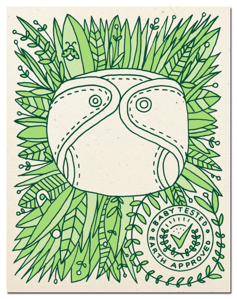 Baby Tested, Earth Approved // Cloth Diaper Screen-printed Art - Etsy