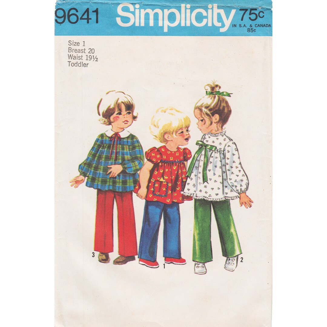 Girls Smock Top and Pants Pattern Simplicity 9641 Puff Sleeve Top ...