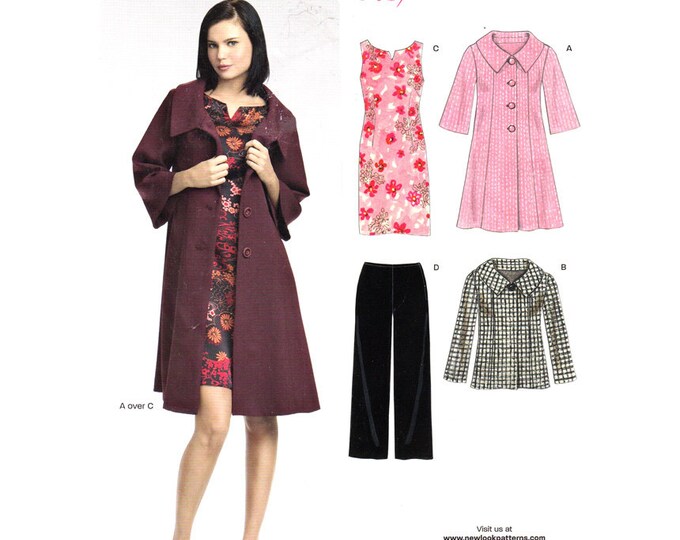 Womens Jacket Coat Dress Pants Pattern New Look 6736 Retro - Etsy