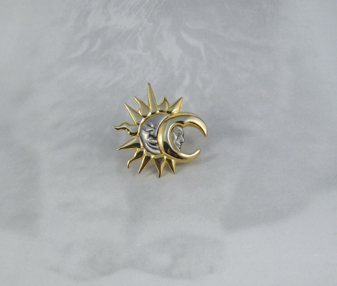 Sun & Moon Brooch FAF Diana Fafard Moon Sun Lover Vintage - Etsy