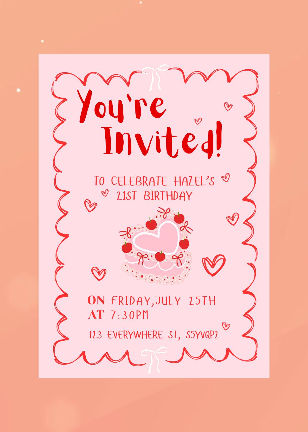 Personalised Birthday Party Invitation Personalised Gift Birthday ...