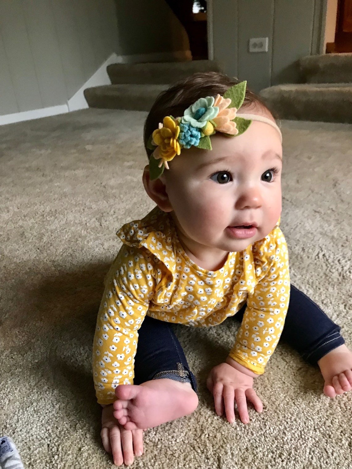 Felt Flower Crown / Mini Floral Crown / Baby Headband / Newborn Toddler ...