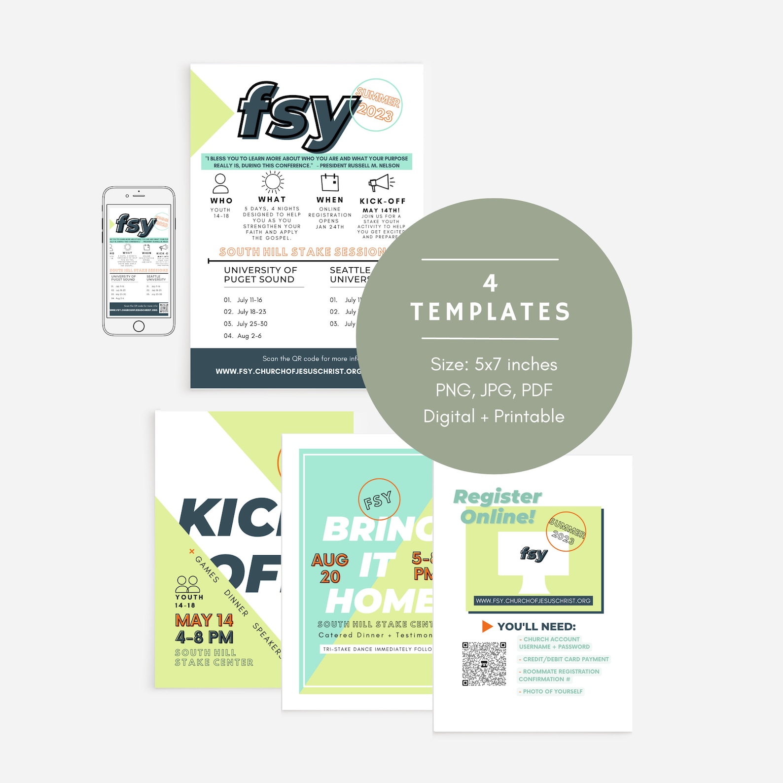 FSY LDS Youth Flyer Printable, 4 Templates, for the Strength of Youth ...