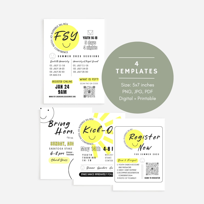 5x7 FSY LDS Youth Flyer Printable 4 Flyers for the Strength - Etsy