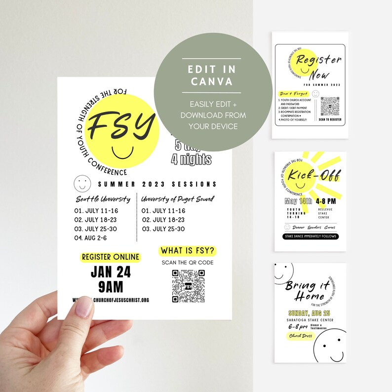 5x7 FSY LDS Youth Flyer Printable 4 Flyers for the Strength - Etsy