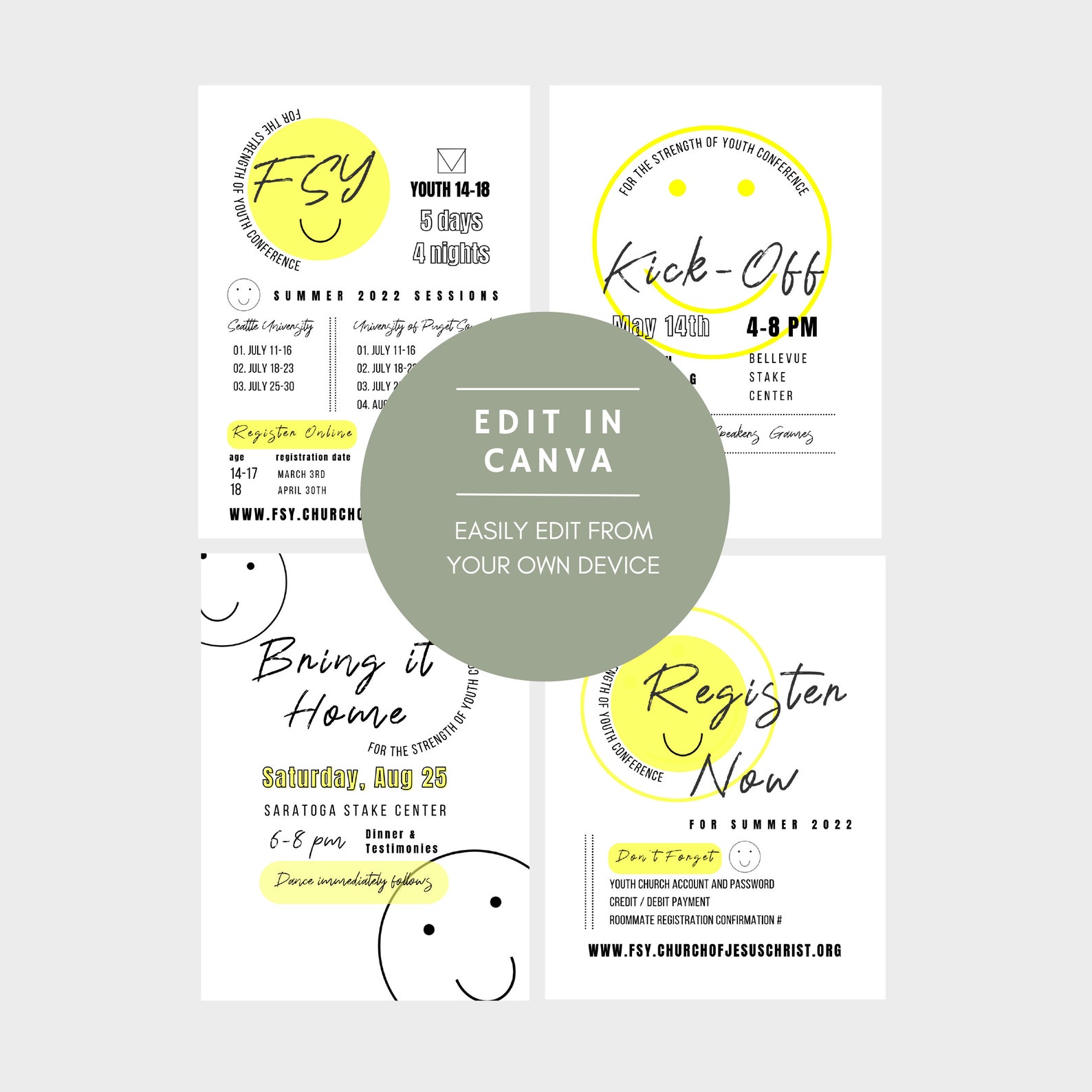 5x7 FSY LDS Youth Flyer Printable 4 Flyers for the Strength | Etsy