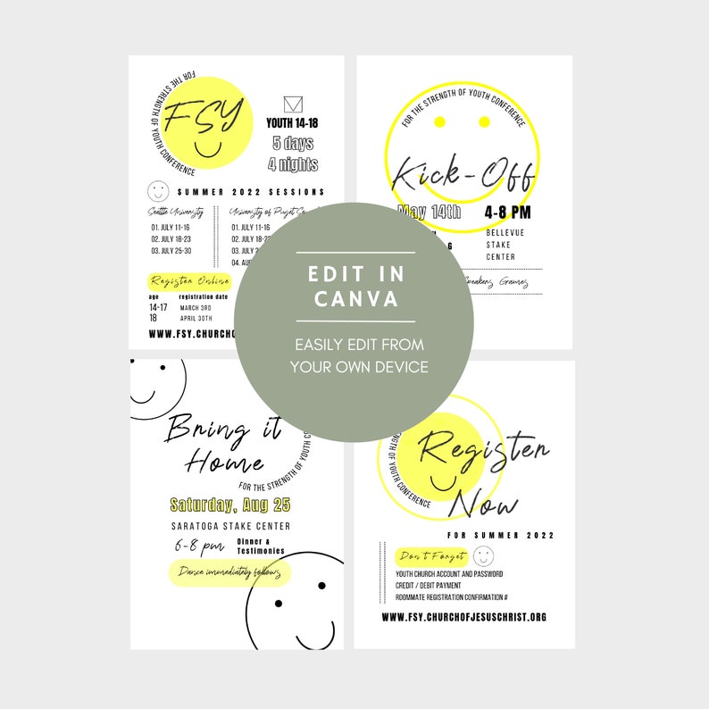 5x7 FSY LDS Youth Flyer Printable 4 Flyers for the Strength | Etsy