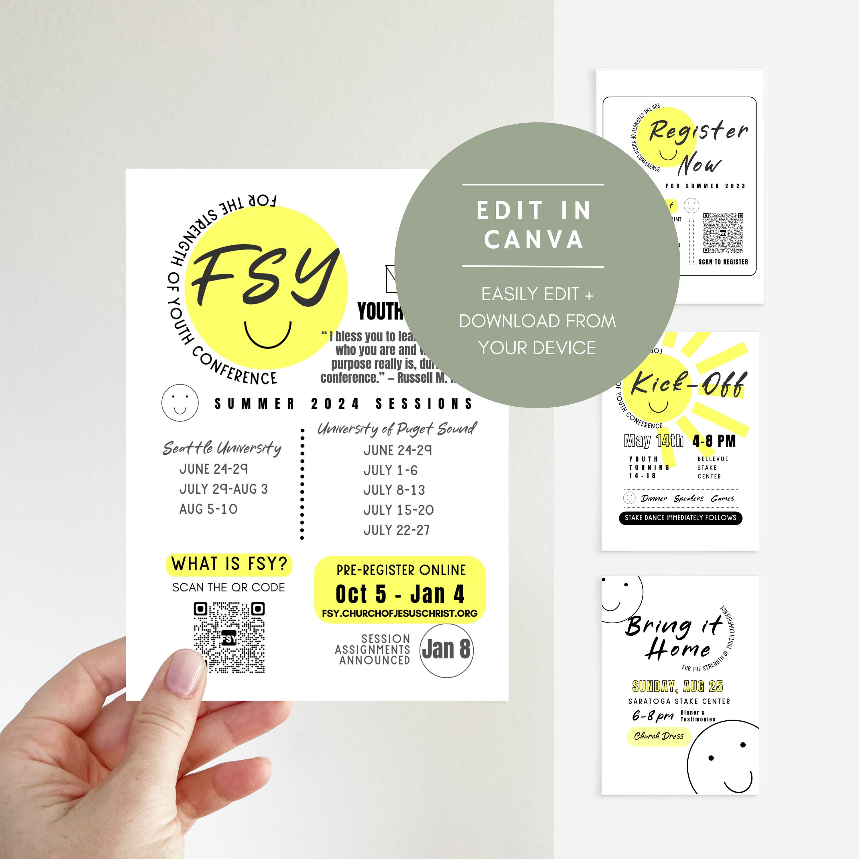 5x7 FSY LDS Youth Flyer Printable, 4 Flyers, for the Strength of Youth ...