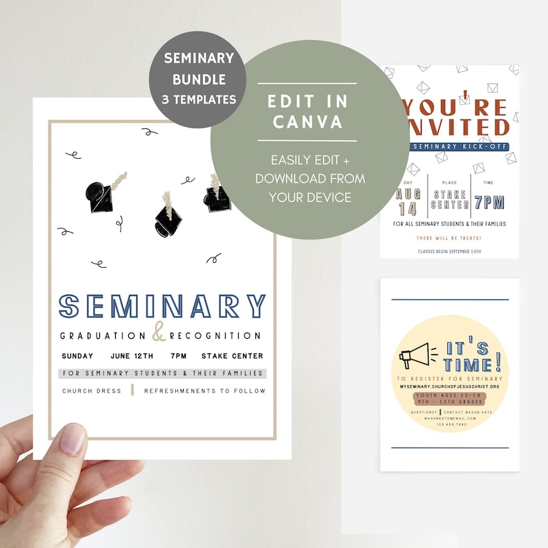 Seminary LDS Youth Flyer Printable 3 Templates Graduation - Etsy