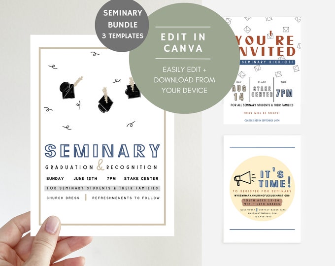 Seminary LDS Youth Flyer Printable, 3 Templates, Graduation, Invitation ...