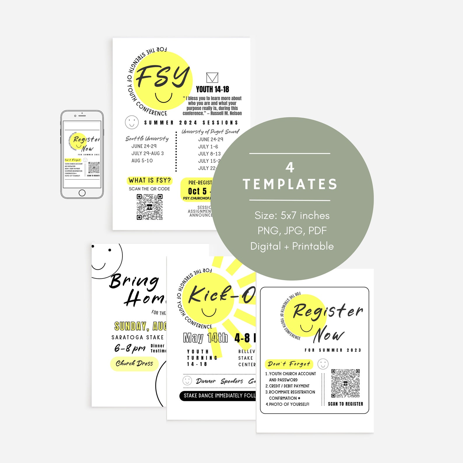 5x7 FSY LDS Youth Flyer Printable, 4 Flyers, for the Strength of Youth ...