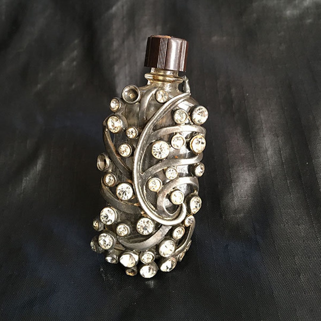Brooch Perfume Bottle With Rhinestones - Etsy