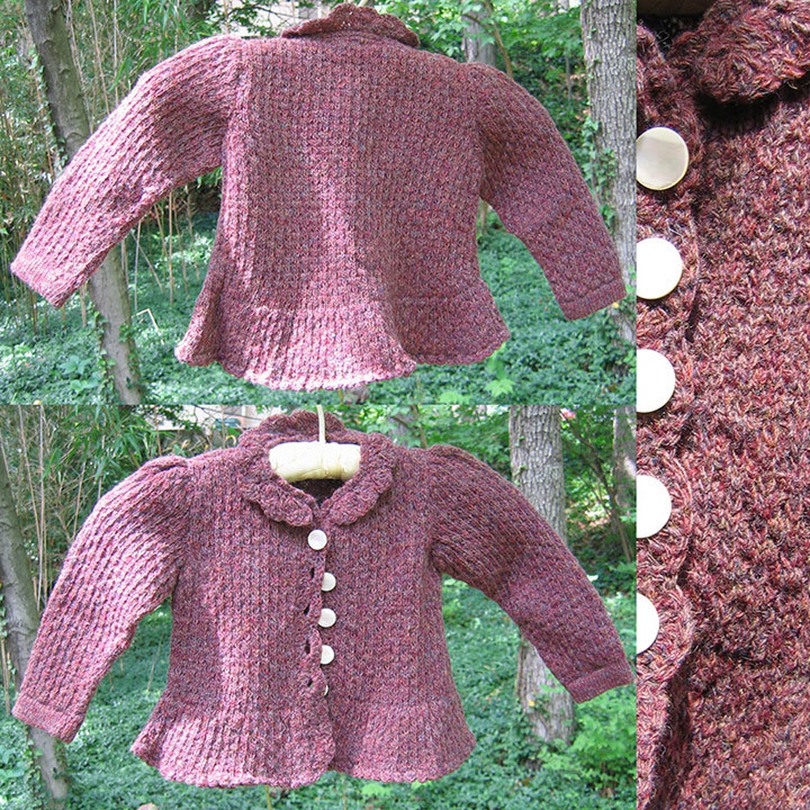 Baby Sweater Shetland Wool Knitting Machine With Hand Crochet Trim - Etsy