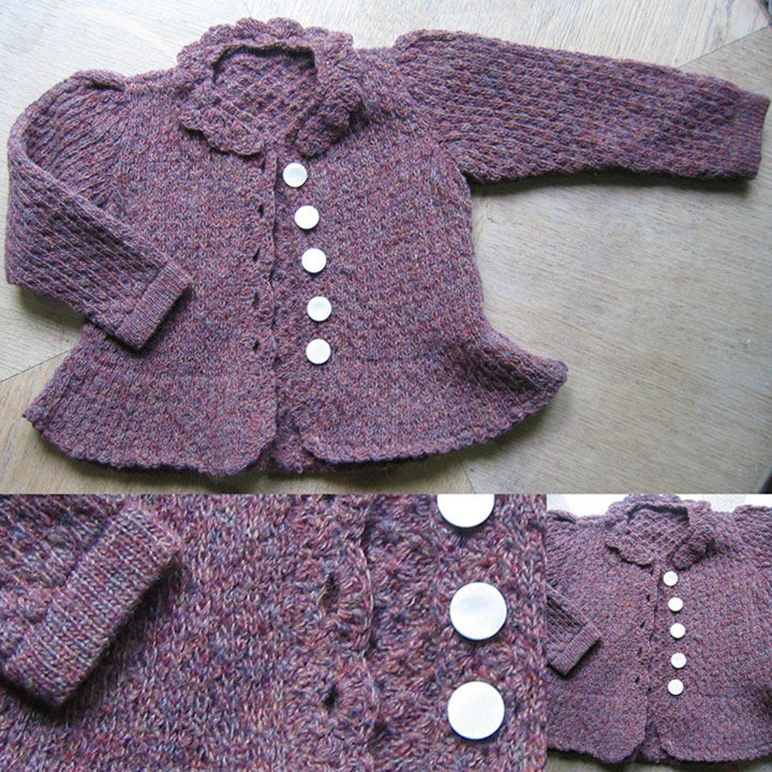 Baby Sweater Shetland Wool Knitting Machine With Hand Crochet Trim - Etsy