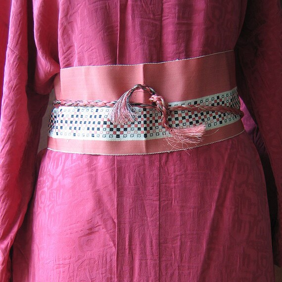 Wrap Around Obi Style Woven Belt - Gem