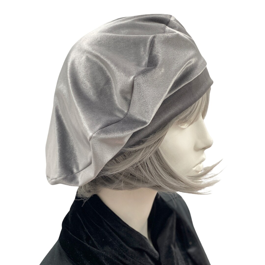 Velvet Beret, Satin Lined Winter Hat, Silver Gray Choose Your Color ...