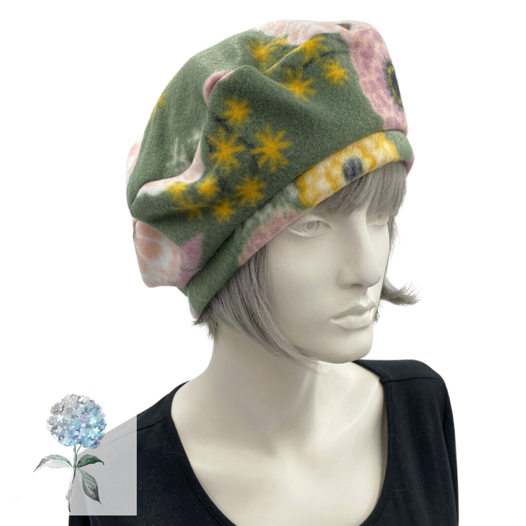 Slouchy Beret, Satin Lined Winter Hat, Ready to Ship, Size Medium, Last ...
