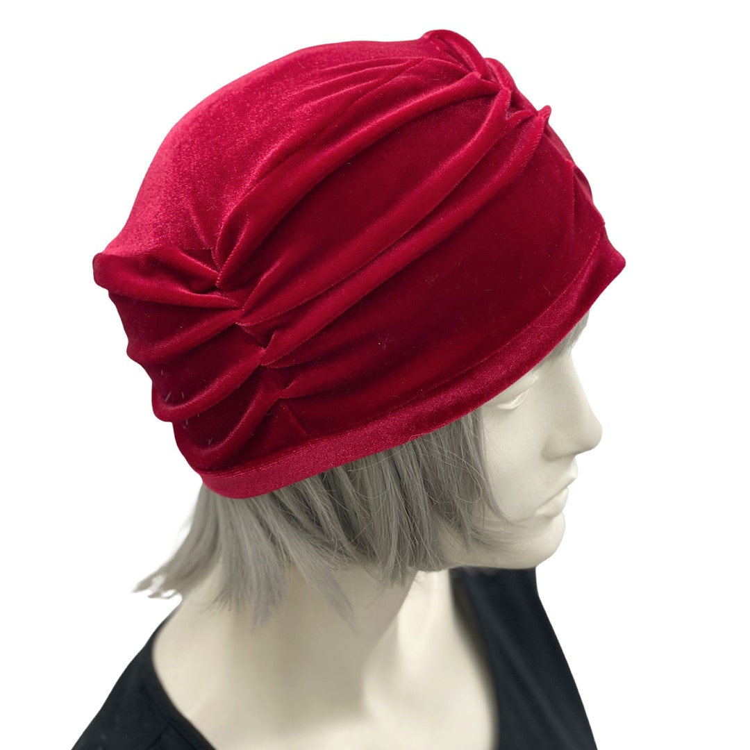 Cherry Red Velvet Hat for Women, Size M/L Ready to Ship, Satin Lined ...