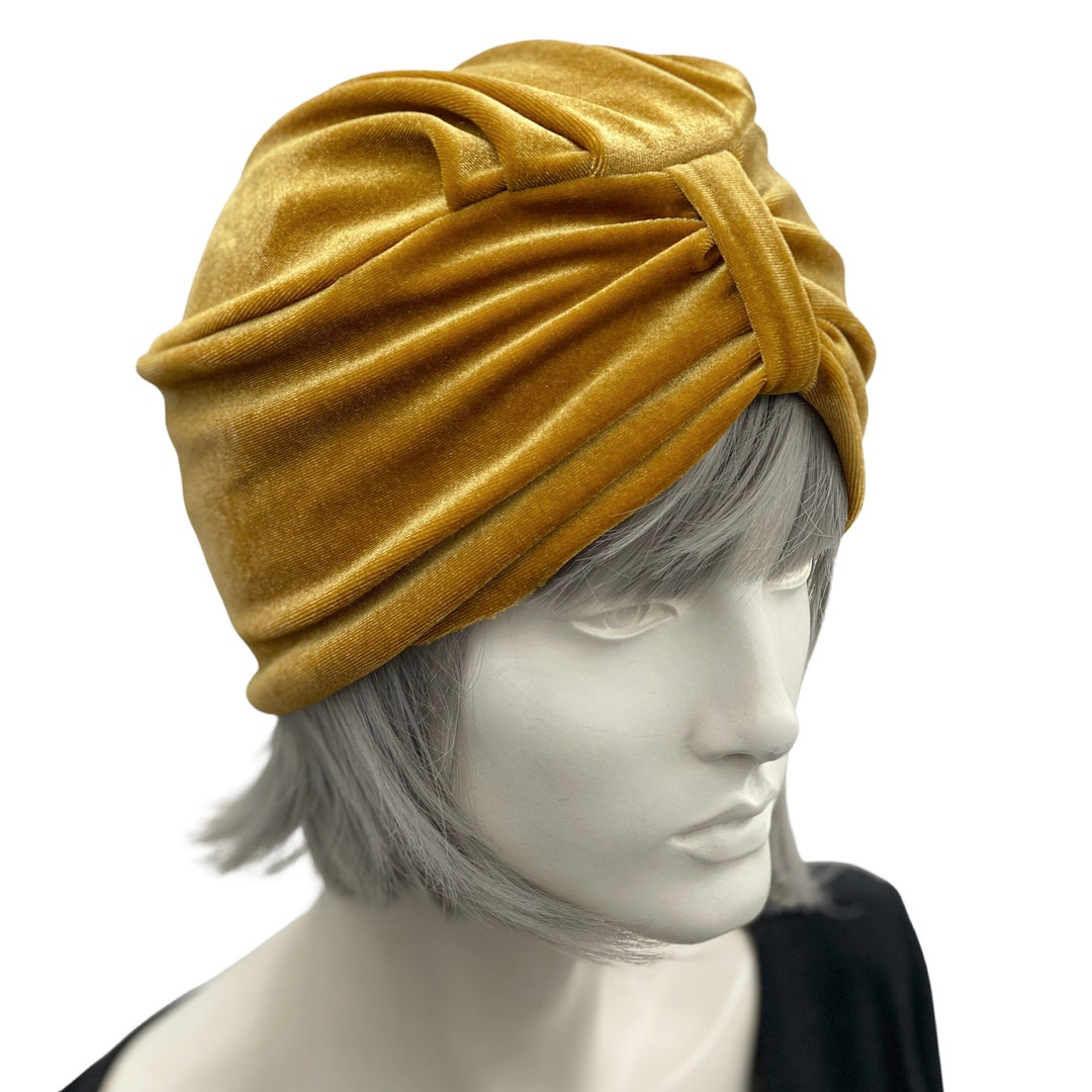 Turbans for Women in Gold Velvet Ready to Ship Size Medium - Etsy