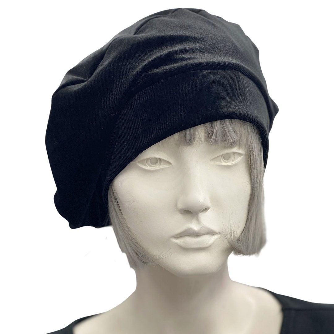 Black Beret Hat, Velvet Beret, Satin Lined Beret Hats for Women ...