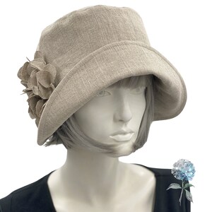 Summer Cloche Hat Women, Handmade in Beige Linen or Choose Your Color ...