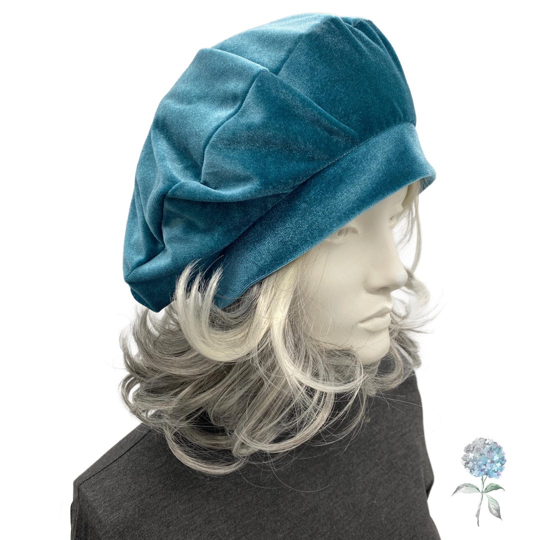 Luxurious Satin-lined Velvet Beret: Handmade Chemo Headwear for Women ...