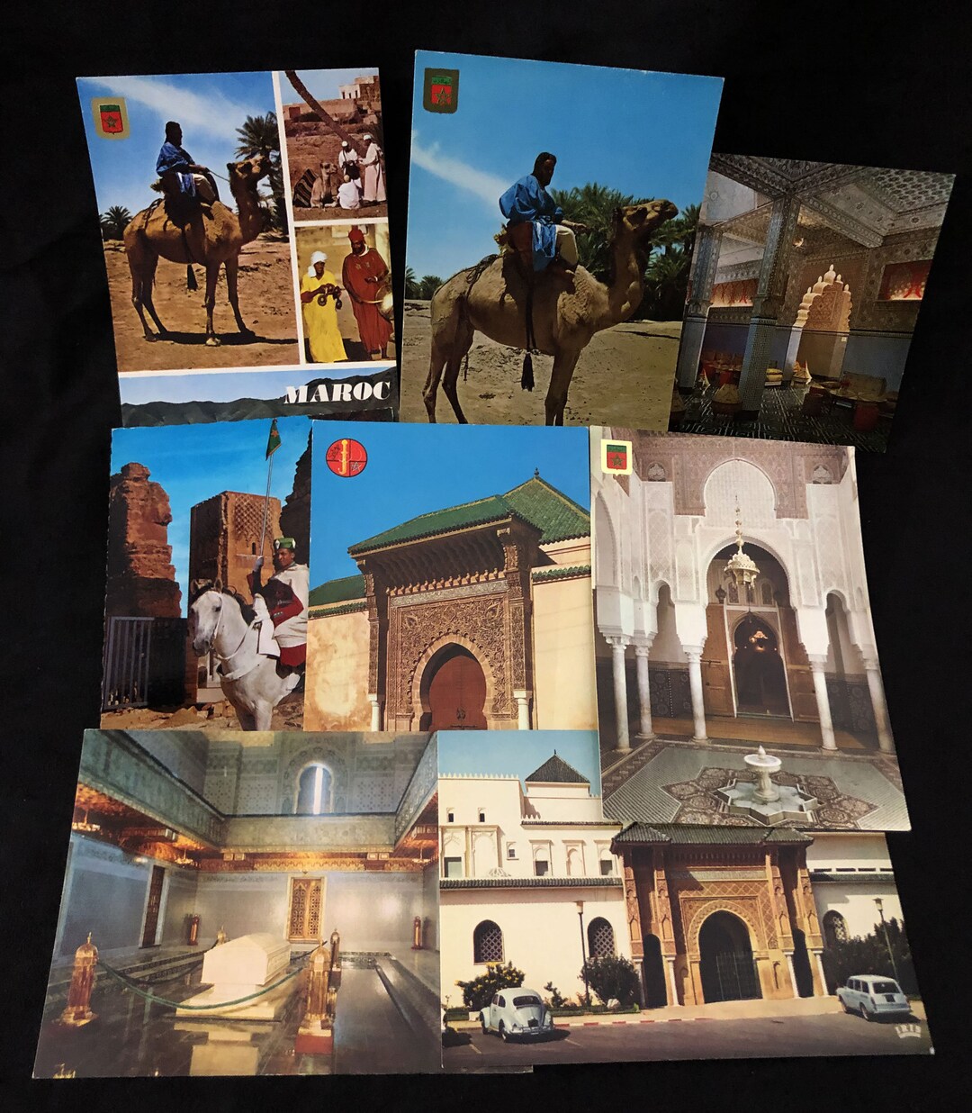 VINTAGE POSTCARDS MOROCCO Rabat Meknes Marrakesh Mausoleums of Mohammed ...